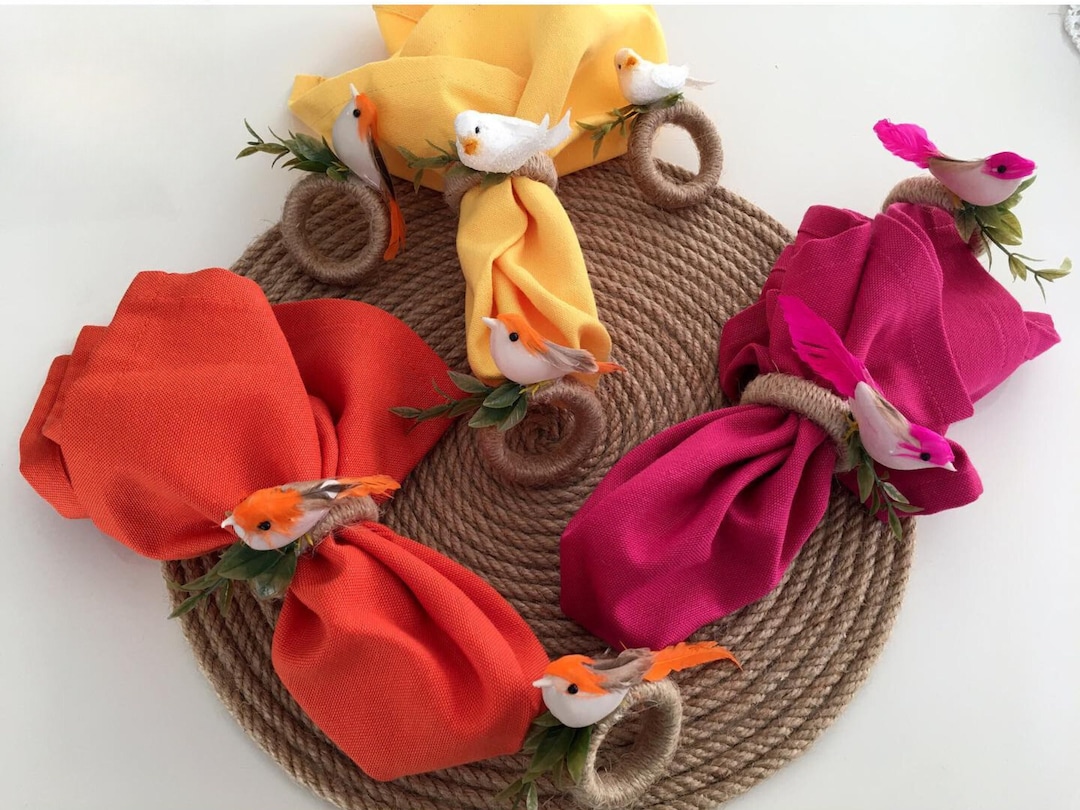 Bird Napkin Rings, Bird Figurine Napkin Rings, Bird Table Decor ...