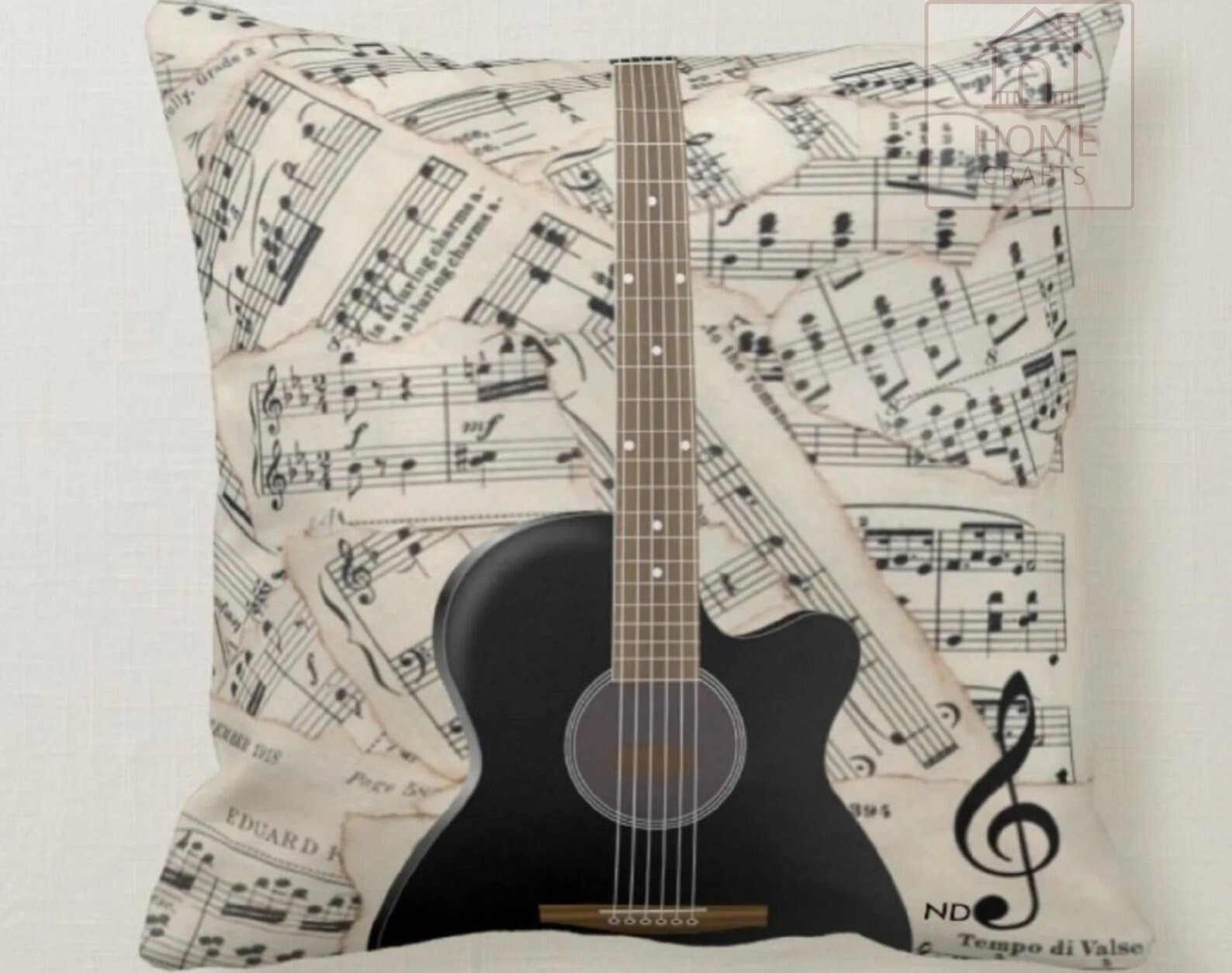 Music Instrument Pillow Case, Music Notes Pillow Cover, Violin Cushion ...