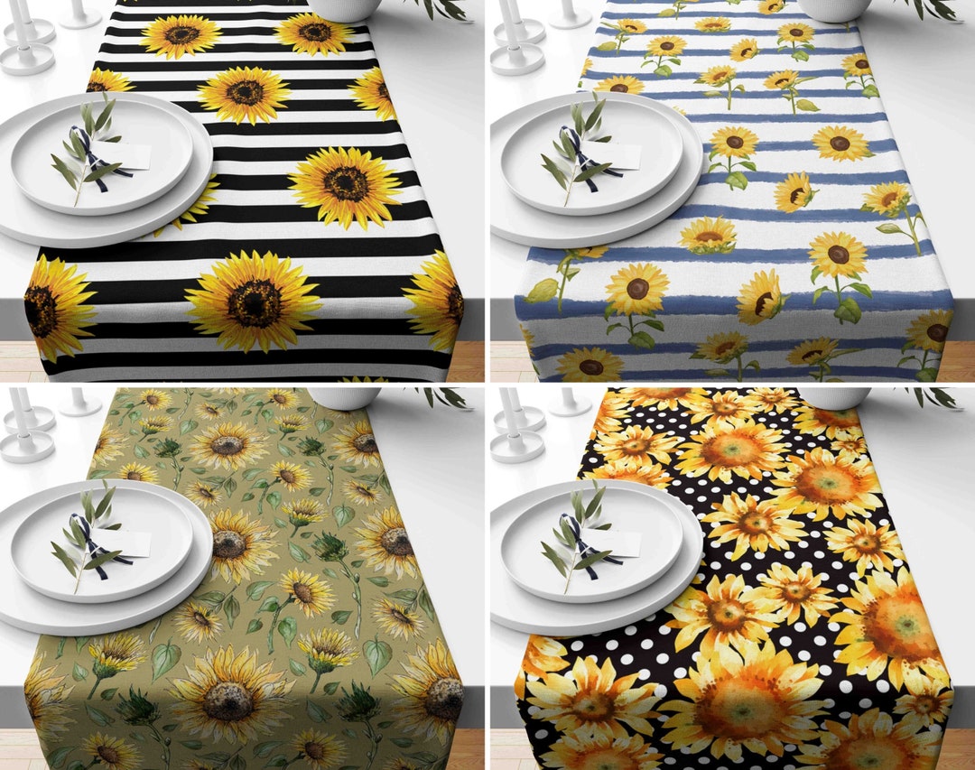 Sunflower Table Runner, Farmhouse Table Runner, Sunflower Theme Table ...