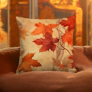 Falling Leaves Pillow Shams, Autumn Leaf Throw Pillow Covers, Dry Maple ...