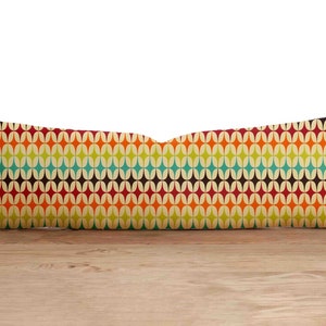 Abstract Retro Pattern Long Pillow Cover, Geometric Design Bolster ...