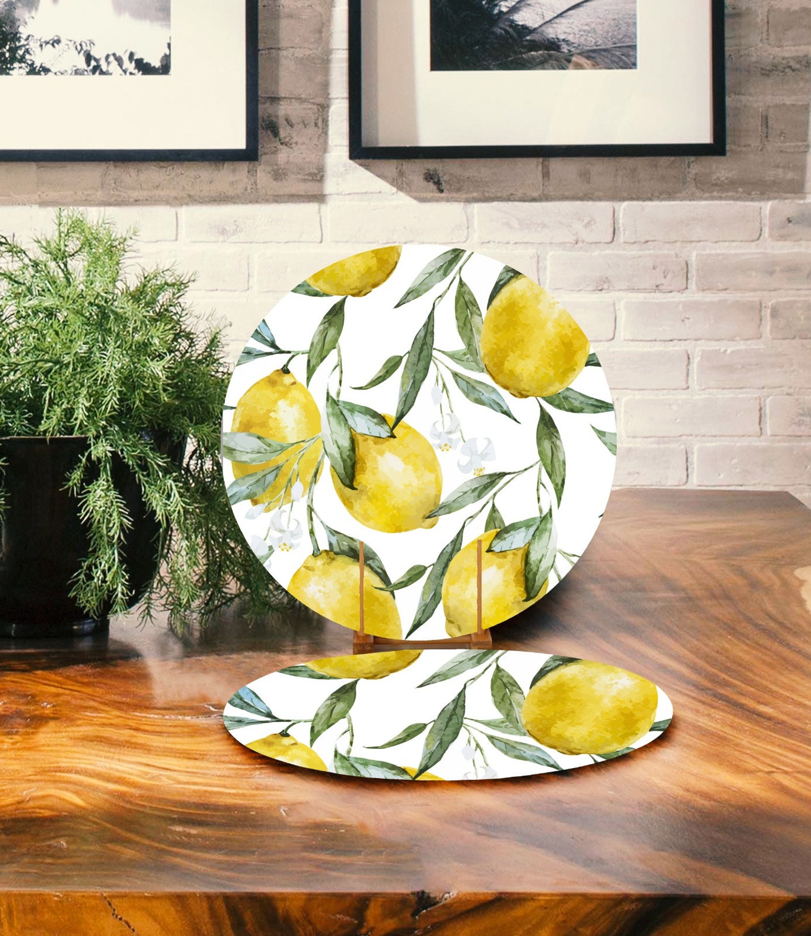 Lemon Placemat Set Lemon Table Mat Lemon Kitchen - Etsy