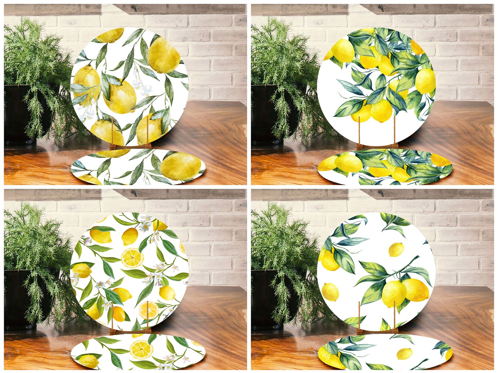 Lemon Placemat Set Lemon Table Mat Lemon Kitchen - Etsy