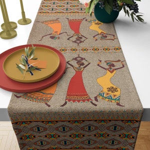 Ethnic Table Runner, African Themed Table Top, Tribal Table Cover ...
