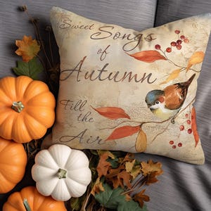 Fox Style Pillow Sham, Fall Theme Pillowcase, Autumn Leaves Pillow ...