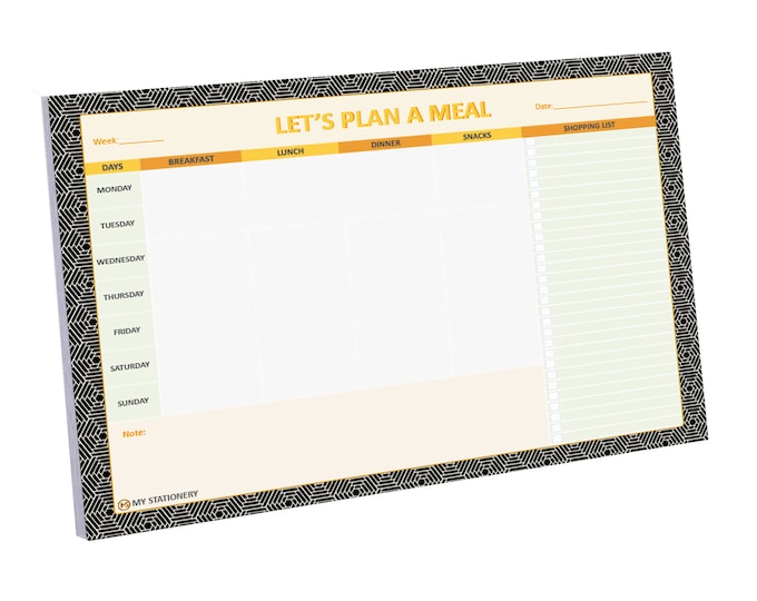 Essential Weekly Meal Planner Pad Food Shopping List Meal Planning ...