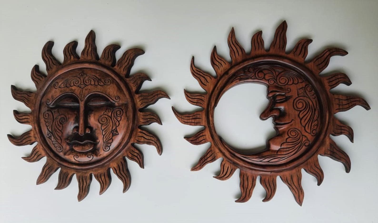 Sun and Moon Wooden Wall Art Wooden Wall Signwooden Wall - Etsy