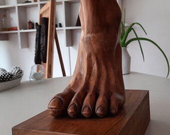 Carved Wood Human Foot - Etsy