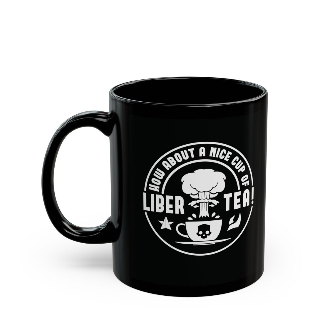 Liber-tea // Black Mug 11oz - Etsy
