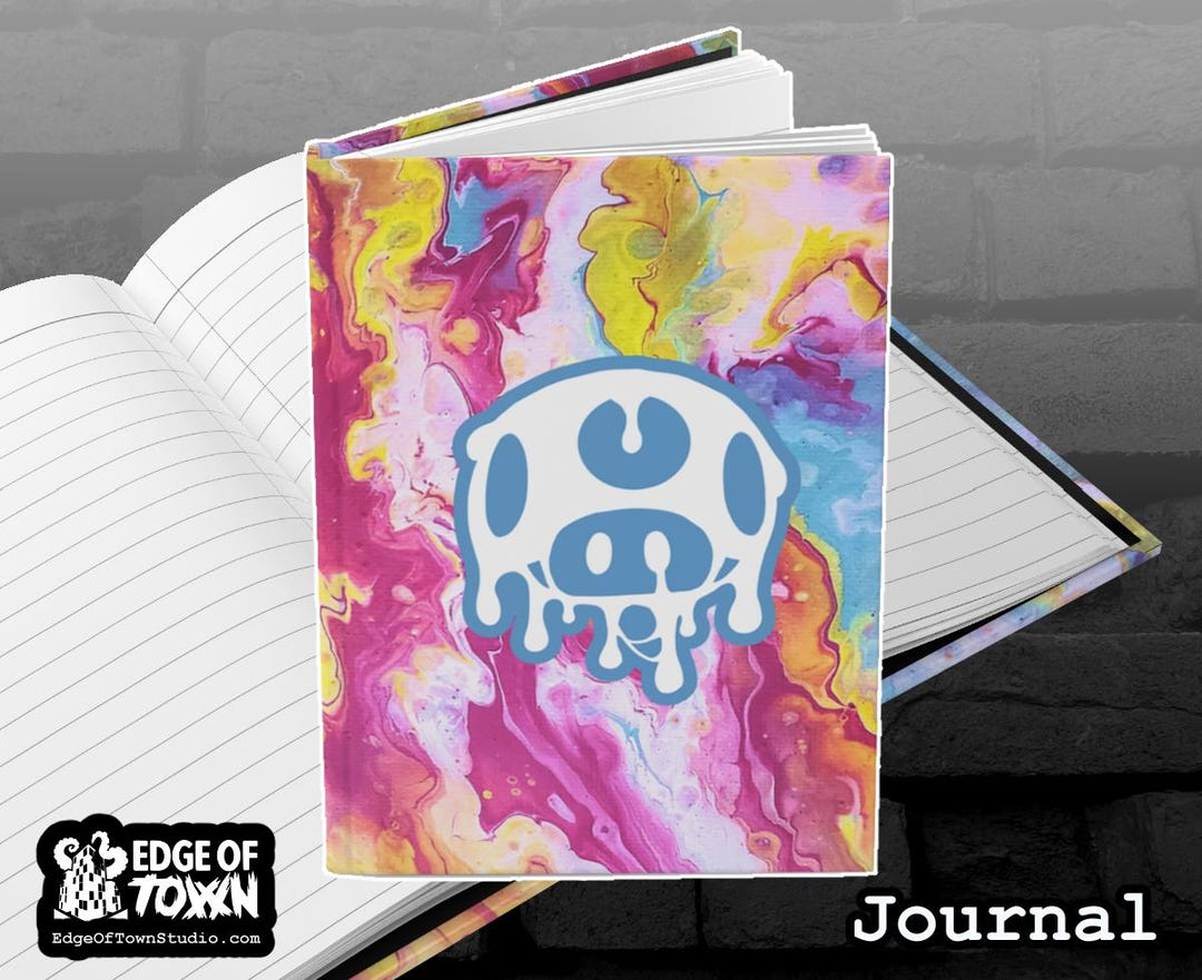 Drippy Trippy Mushroom // Hardcover Journal // Blue - Etsy