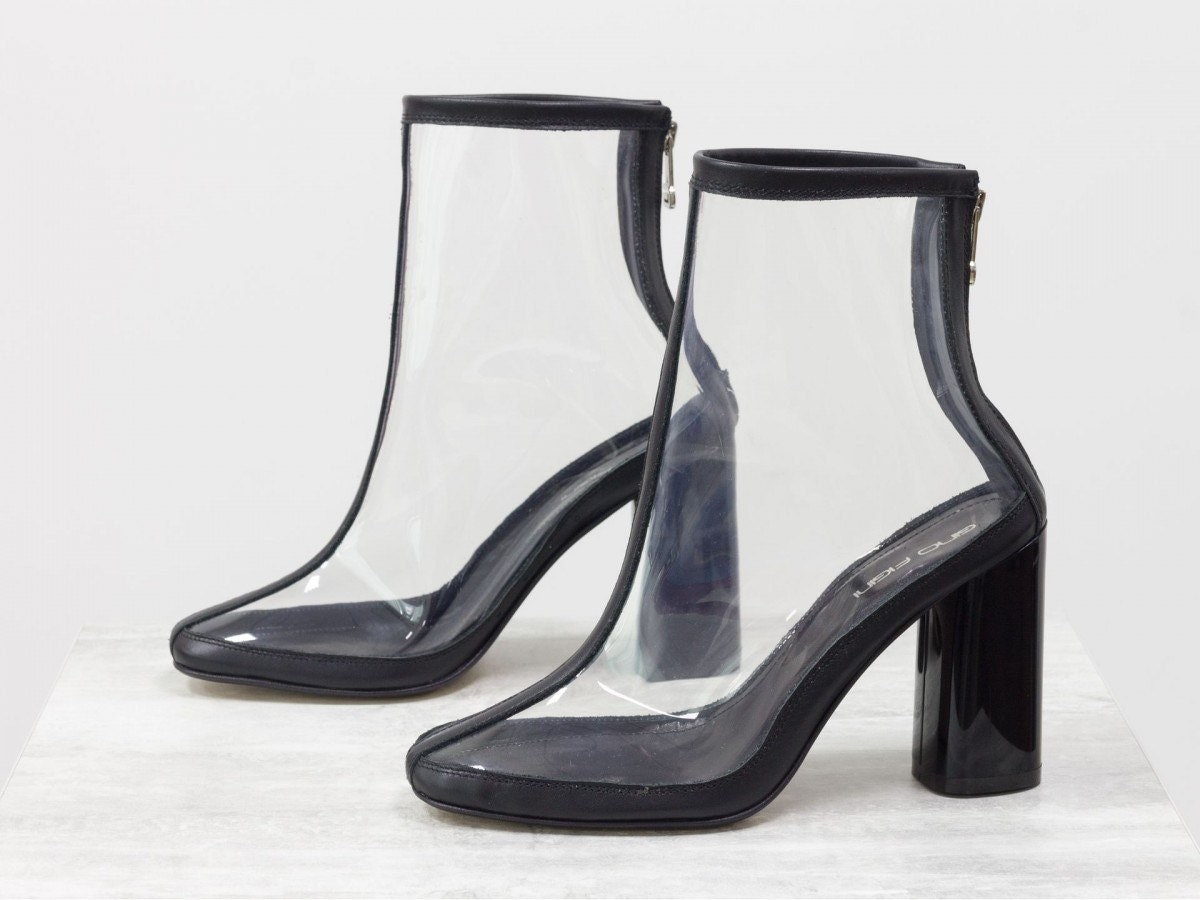 Black Transparent Heels - Etsy