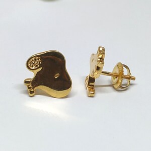 Lovely Cartoon Snoopy & Woodstock Stud Earrings Screw Back in 14K ...