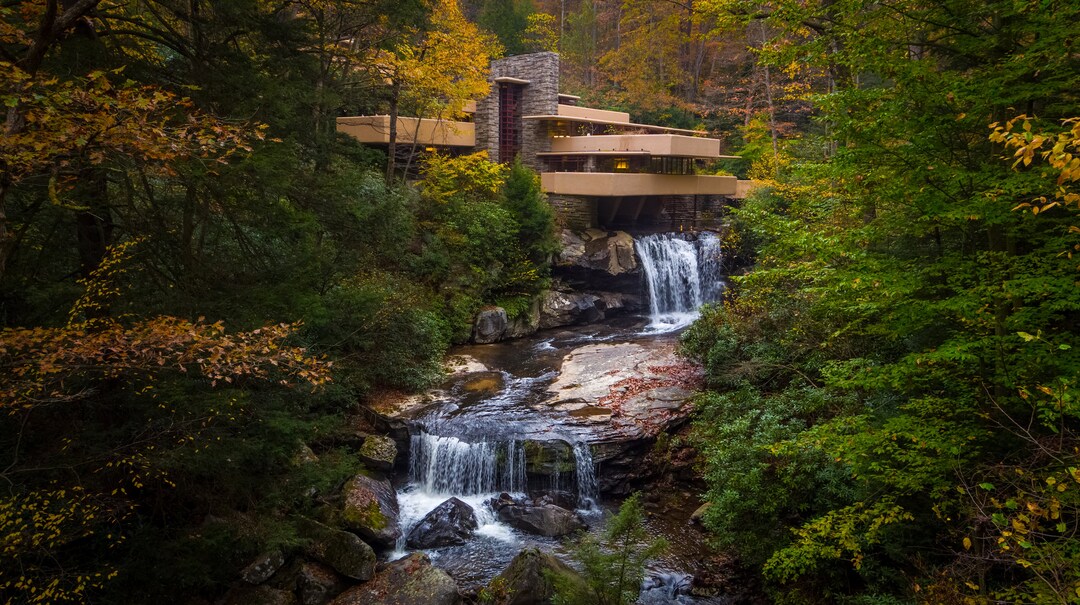 Fallingwater in Autumn Metal or Canvas Print - Etsy