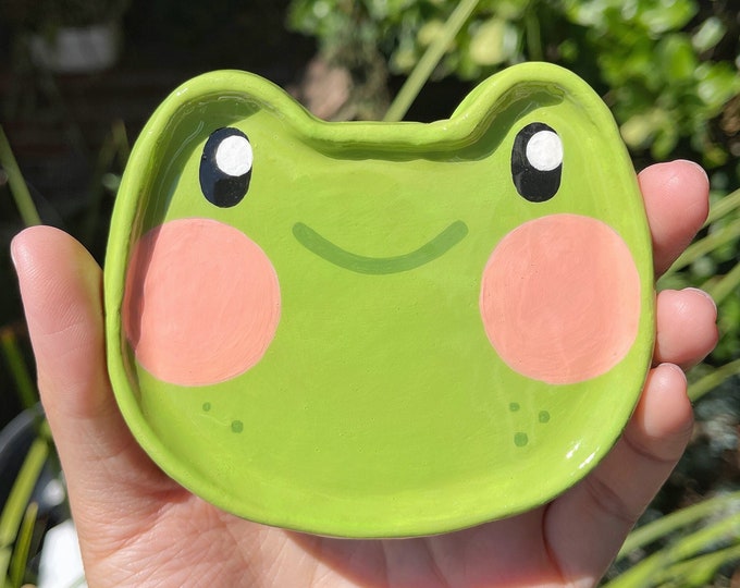 Frog Trinket Dish Trinket Dish Cute Trinket Dish Clay - Etsy