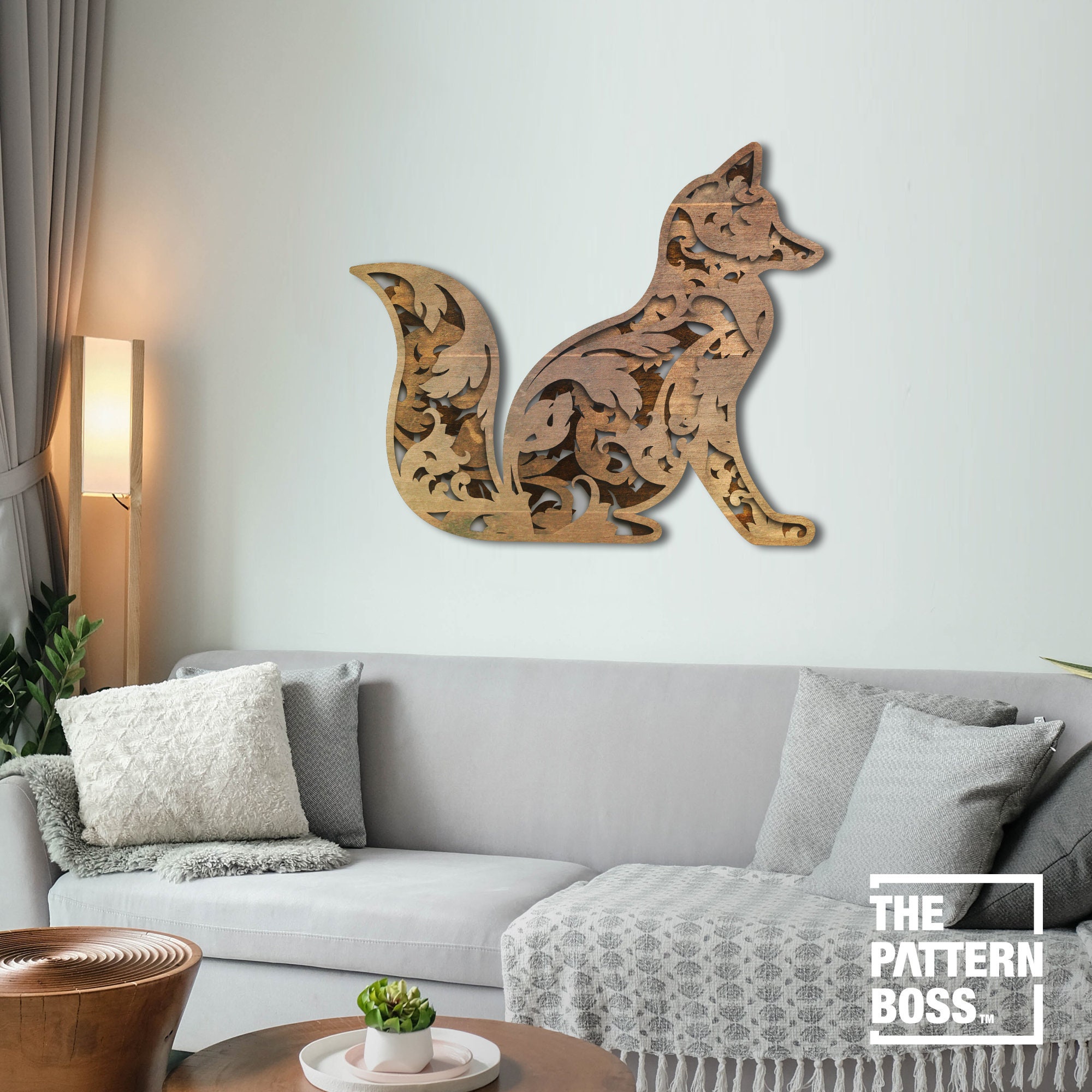 3 Layer Fox Filigree Laser Pattern Wall Art Decor Laser Cut - Etsy