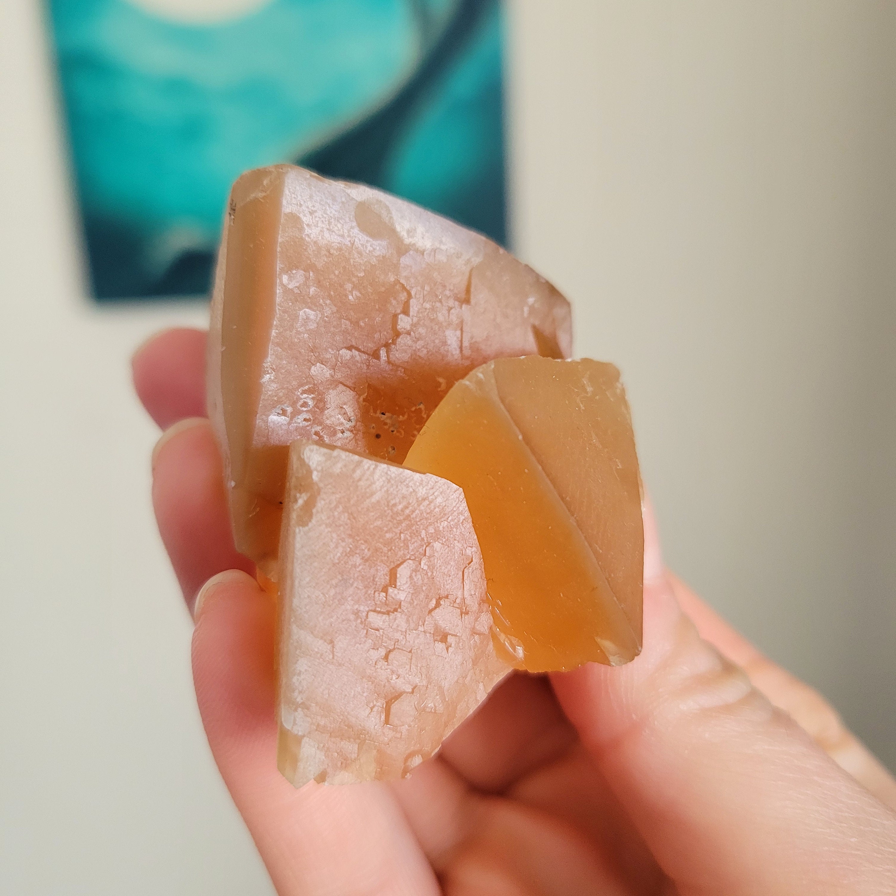 Honey Color Mariposa Butterfly Calcite Crystal Specimen With Phantoms ...
