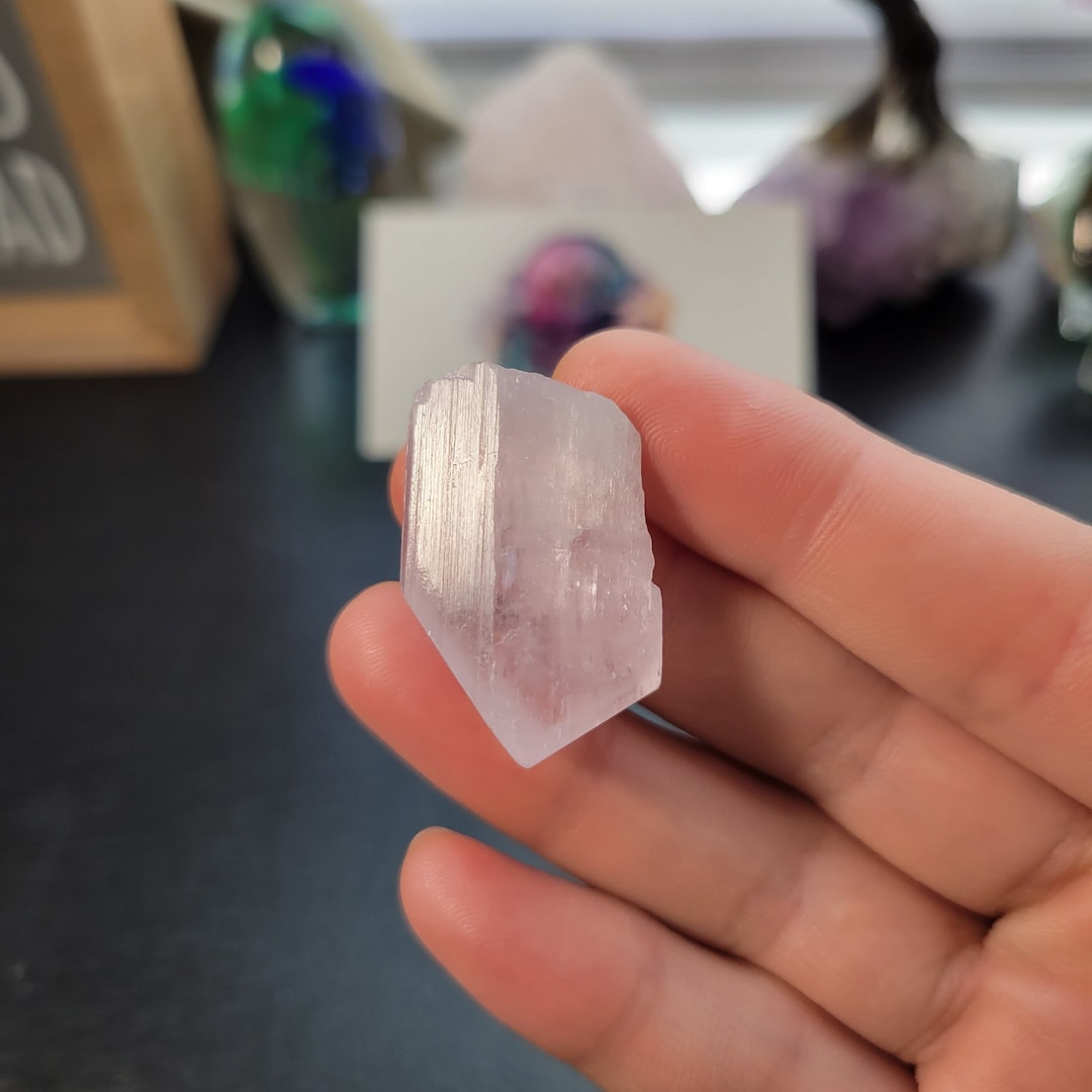 Natural Raw Purple Kunzite Crystal Specimen, Heart Chakra Crystal ...