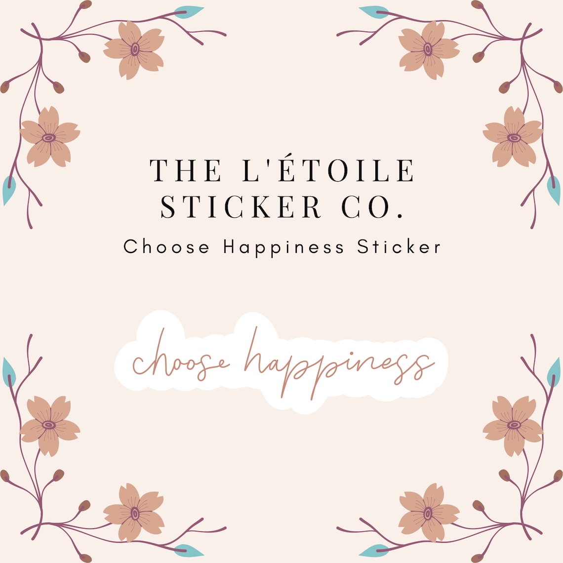 Choose Happiness Sticker Aesthetic Stickers Popular Stickers Vinyl ...