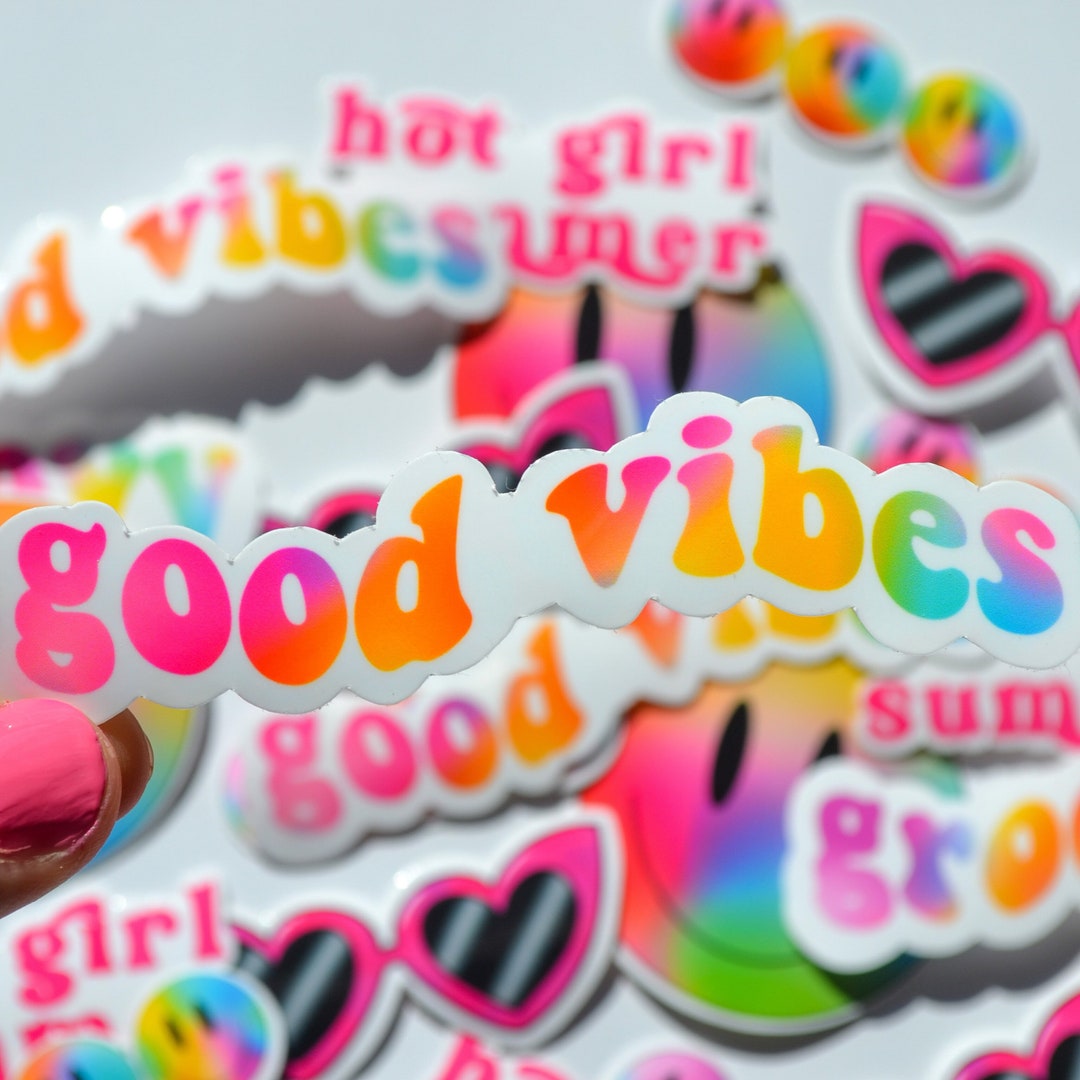 Good Vibes Sticker - Aesthetic Sticker Colorful Stickers Summer ...