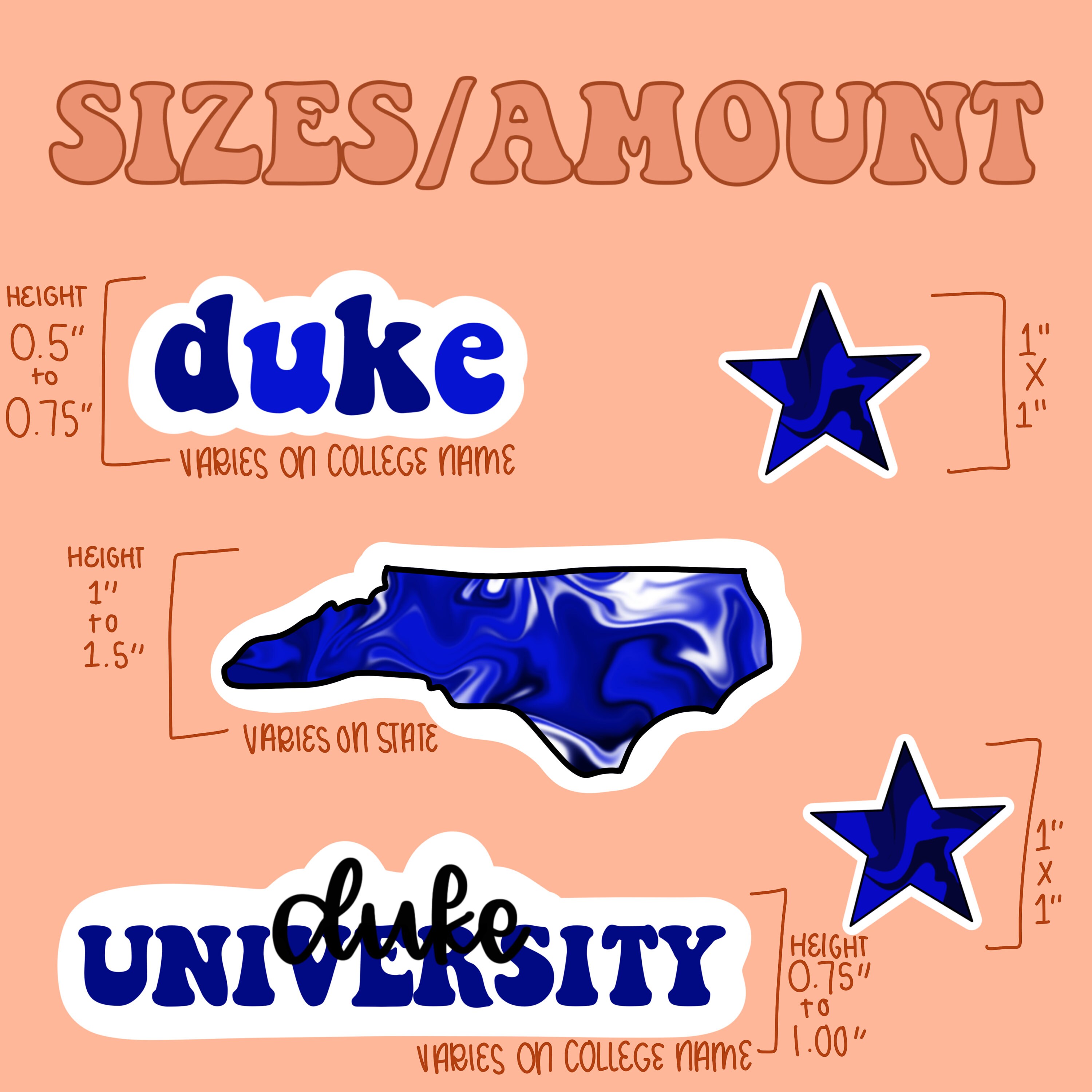 Custom College Sticker Pack | Etsy