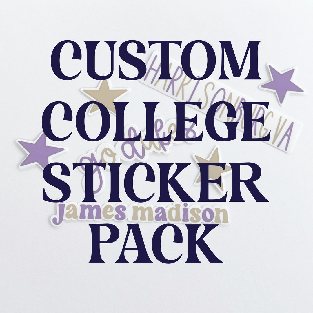 Custom College Sticker Pack - Etsy