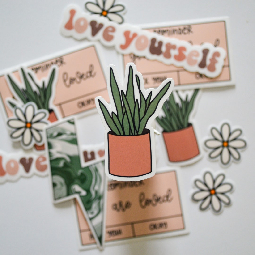 Boho Plant Waterproof Sticker - Etsy