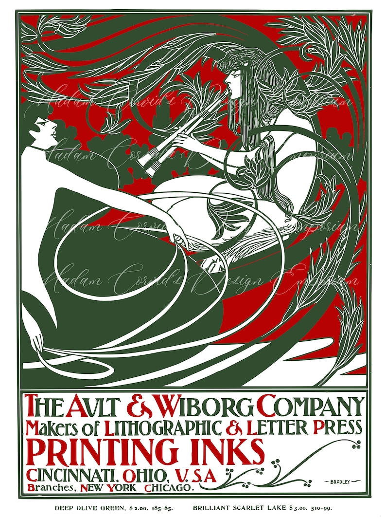 The Ault and Wiborg Co., 8x10 Early 1900s Art Nouveau Poster - Pdf and ...
