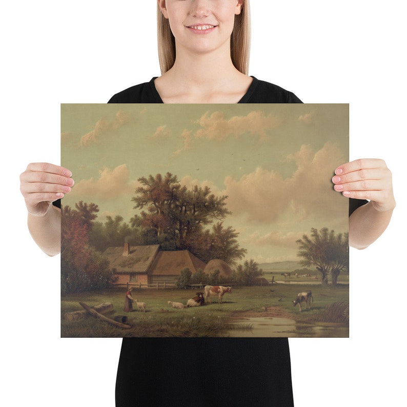 Homestead Poster Print Frontier Vintage Art Home Farm Gift Decor Cattle ...