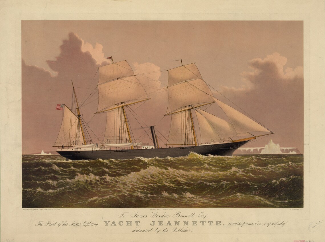 Yacht Poster Print Vintage Drawing Ocean Home Ship Gift Sea Decor ...