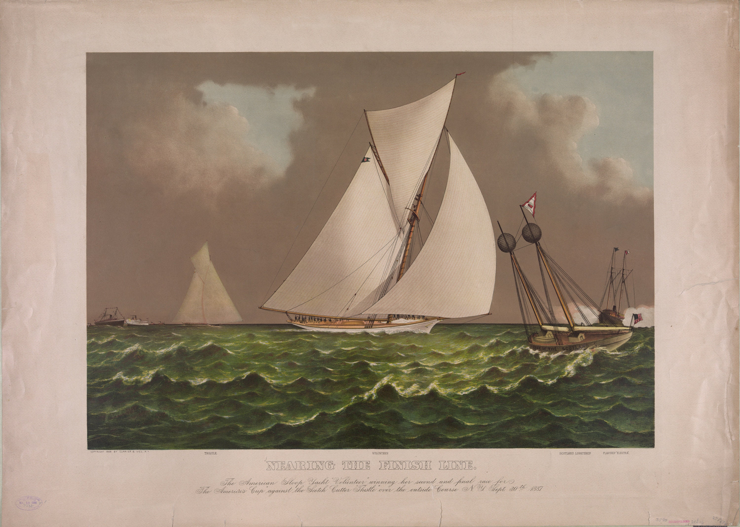 Yacht Poster Print Vintage Segelboot Boot Schiff Segelrennen Meer Meer ...