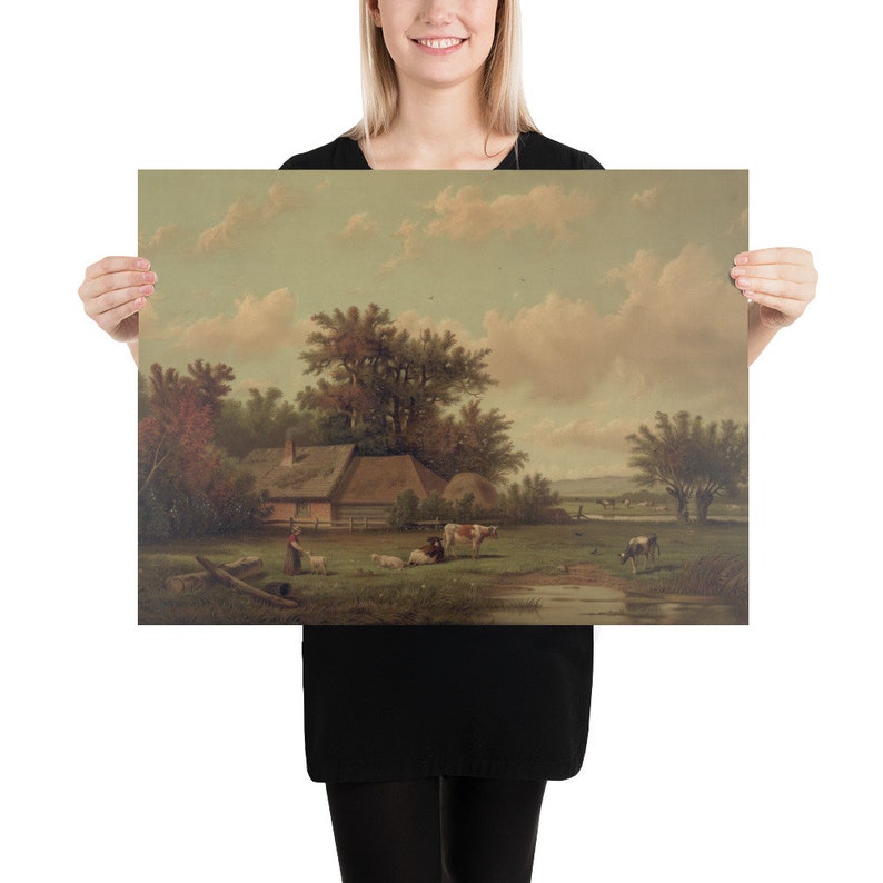 Homestead Poster Print Frontier Vintage Art Home Farm Gift Decor Cattle ...
