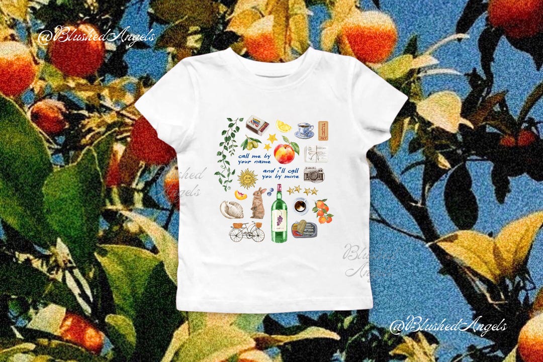 Call Me by Your Name Fruit Coquette Collage Baby Tee | Coquette ...