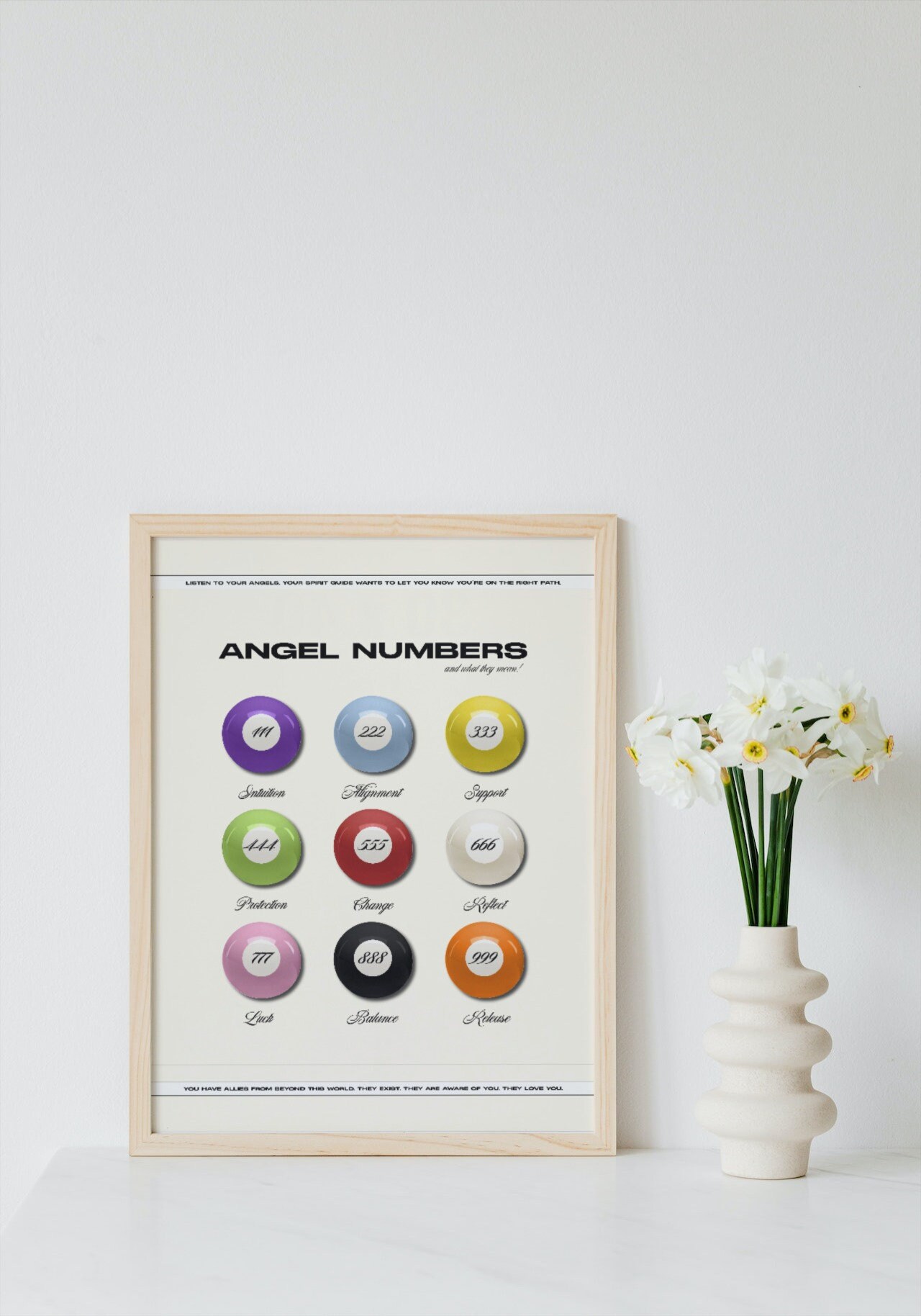 DIGITAL FILE: Angel Numbers Billiard Ball Pool Poster 111 - Etsy
