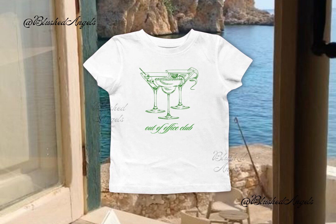 Out of Office Club Cocktail Drinks Baby Tee Coquette Baby - Etsy