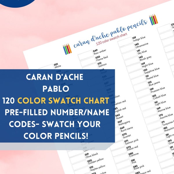 Pablo Pencil Color Chart - Etsy Pablo Pencil Color Chart - Etsy