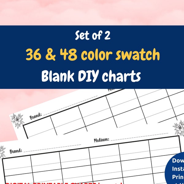 120 Color Swatch Chart Digital Printable 120 Color Swatch - Etsy Canada