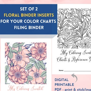 Binder Inserts for Coloring Chart Filing Binder Set of 2 - Etsy