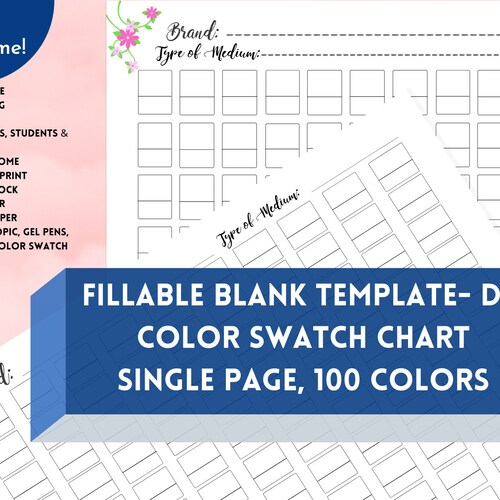 Unbranded DIY Color Swatch Chart 100 Colors Digital Floral | Etsy Unbranded DIY Color Swatch Chart 100 Colors Digital Floral | Etsy