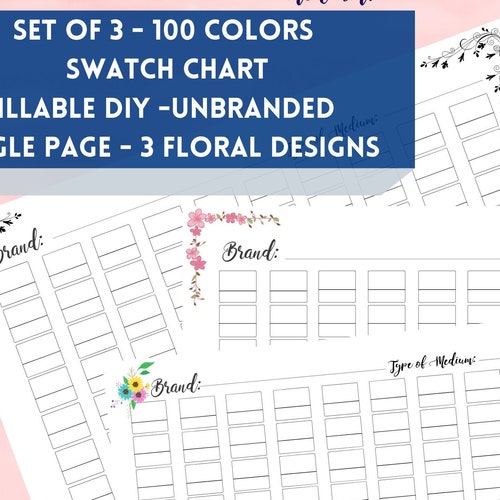 Unbranded DIY Color Swatch Chart 100 Colors Digital Floral | Etsy Unbranded DIY Color Swatch Chart 100 Colors Digital Floral | Etsy