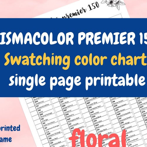 Prismacolor 150 Swatch Chart New Floral Design Update: 2 - Etsy