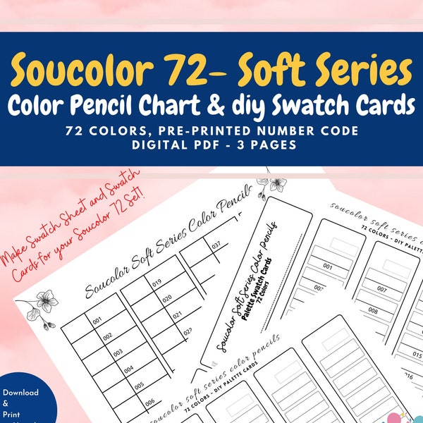 Color Chart for Soucolor Pencils - Etsy
