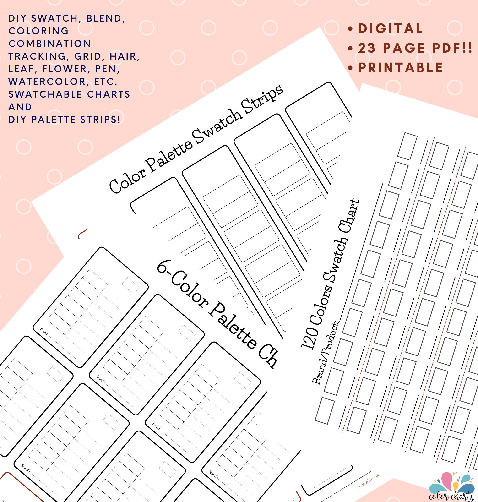 20 Coloring Chart Bundle Printable Colorist Charts | Etsy Canada