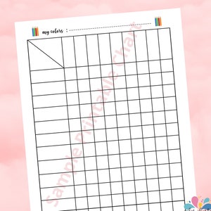 Coloring Grids Chart DIY PDF Printables 5 Pages Template - Etsy