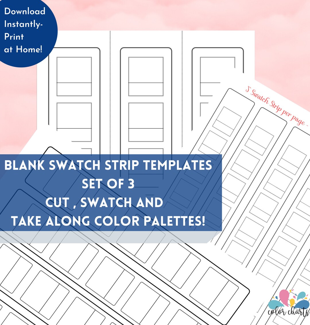 DIY Color Palette Swatch Strips Fillable Color Swatch - Etsy UK
