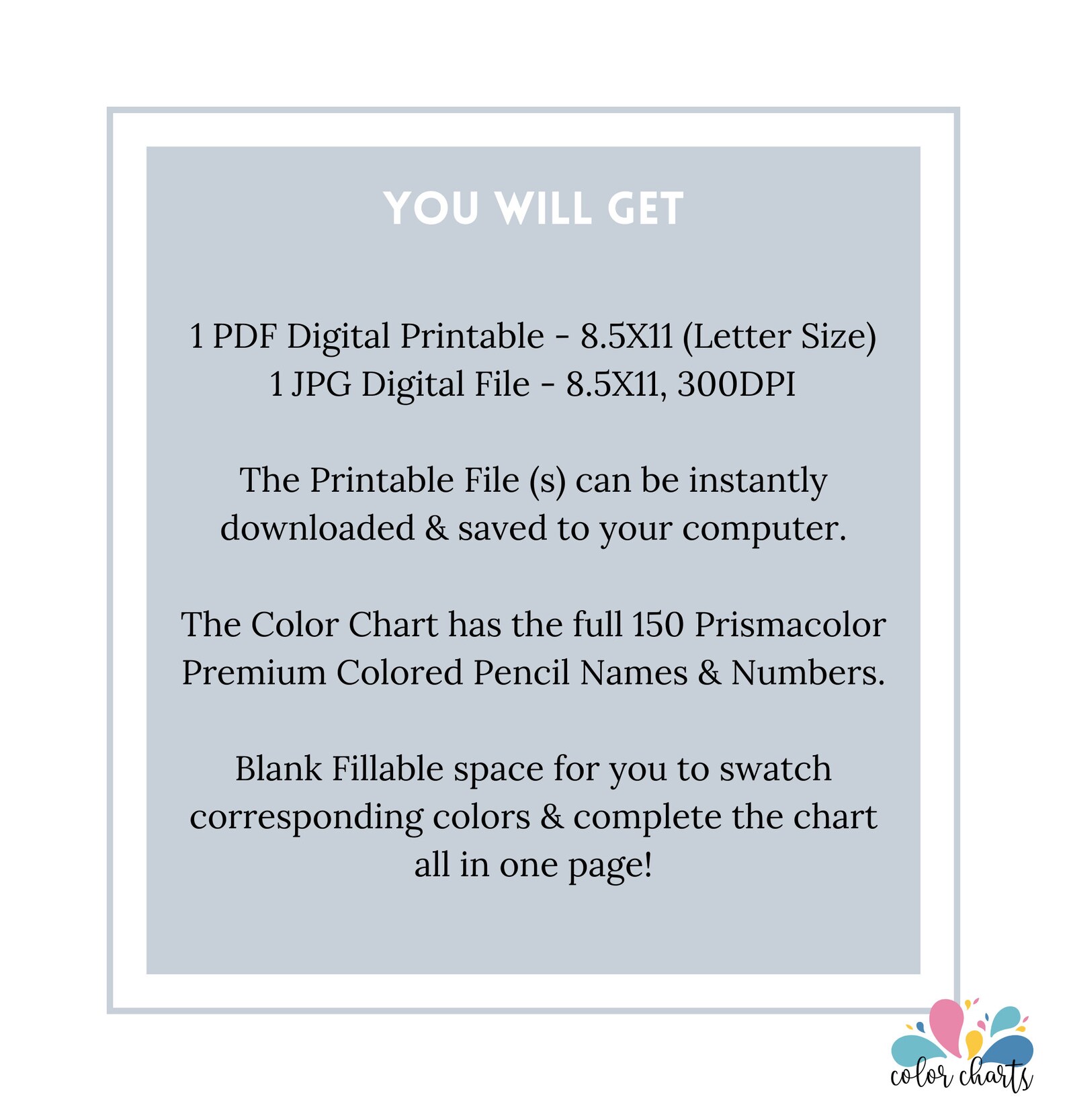 Prismacolor 150 Swatch Chart New Floral Design Update: 2 - Etsy