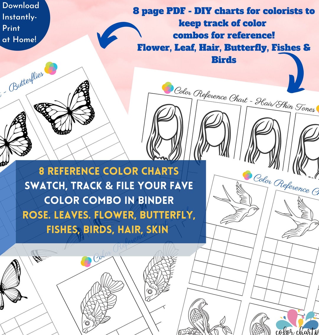 DIY Color Blend Reference Chart Hair Skin Flower Leaf - Etsy