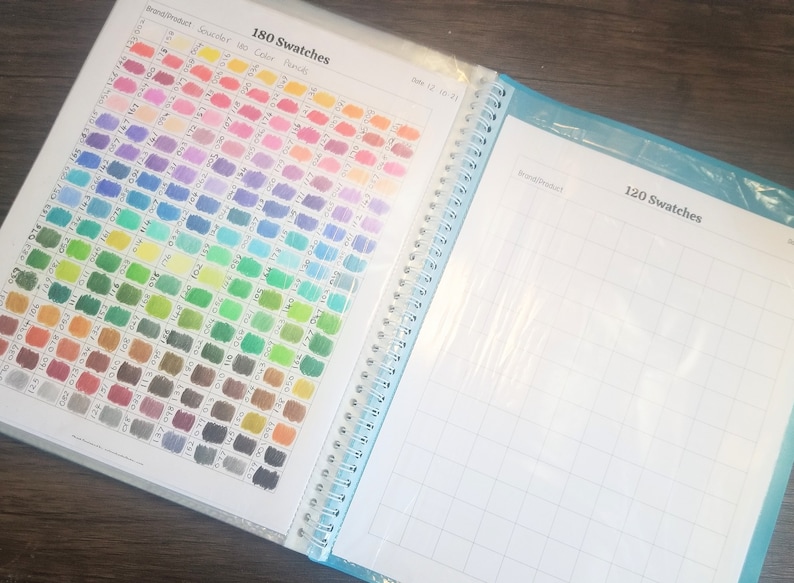120 150 & 180 Color Swatch Blank Chart Digital File | Etsy