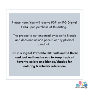 Set of 3 Coloring Reference Chart Leaves & Flower Coloring - Etsy