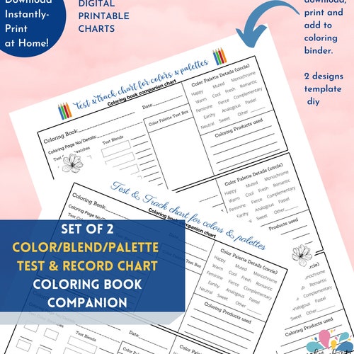 Color Test Record Chart Set of 2 Coloring Chart DIY Color - Etsy