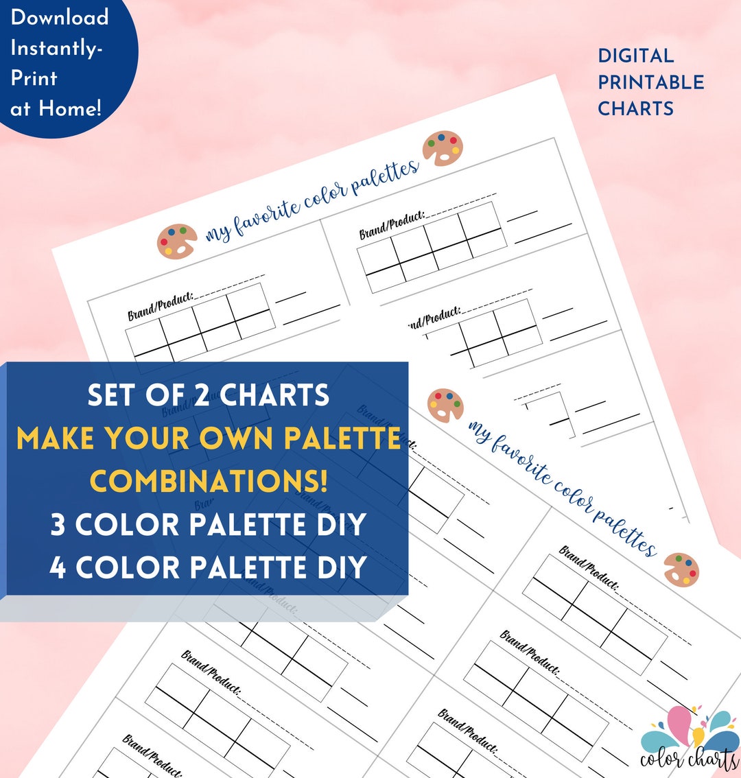 Make Your Own Color Palettes Palette Template Chart Etsy